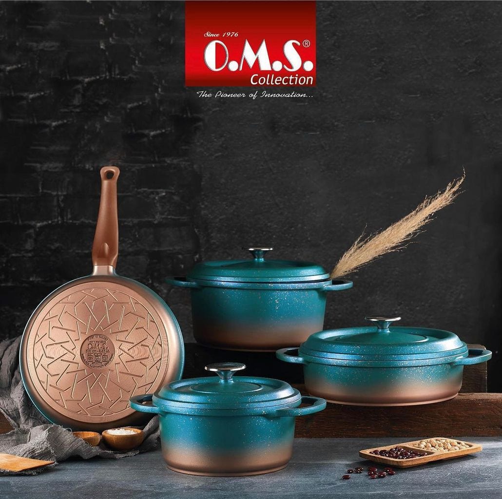 OMS 7 Pcs Mint Non Stick Die Cast Cookware Set - Made in Turkey - Buy ...