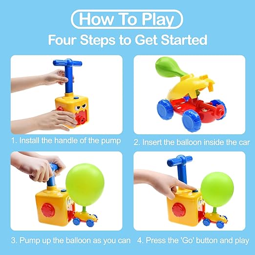 Power Balloon Car Toy for Kids, Balloon Powered Car Children's Science ...