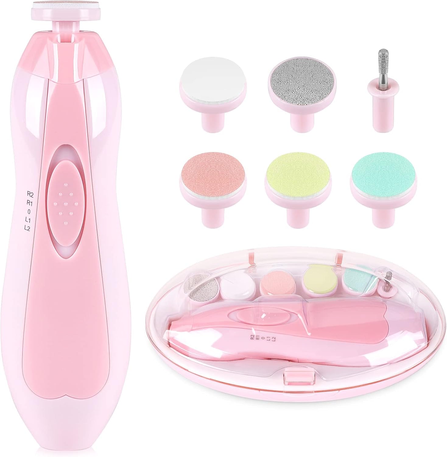 Electric Baby Nail Trimmer & File with LED Light & 10 Grinding ...