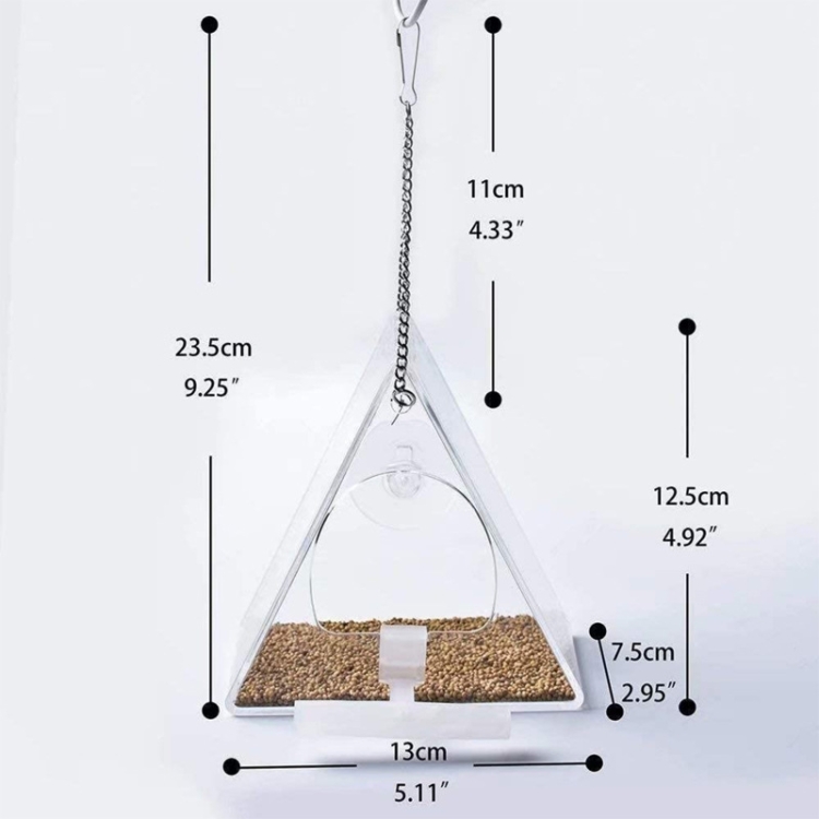 Acrylic Bird Cage Transparent Pet Box Triangle Bird Feeder - Buy Online ...