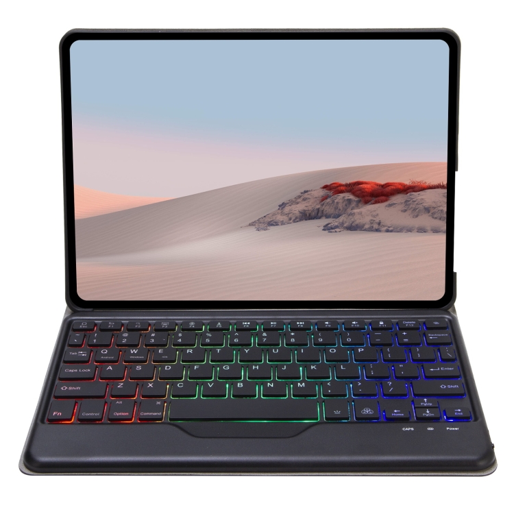 SFGOS Tri-color Backlit Tree Texture Bluetooth Keyboard Leather Case ...