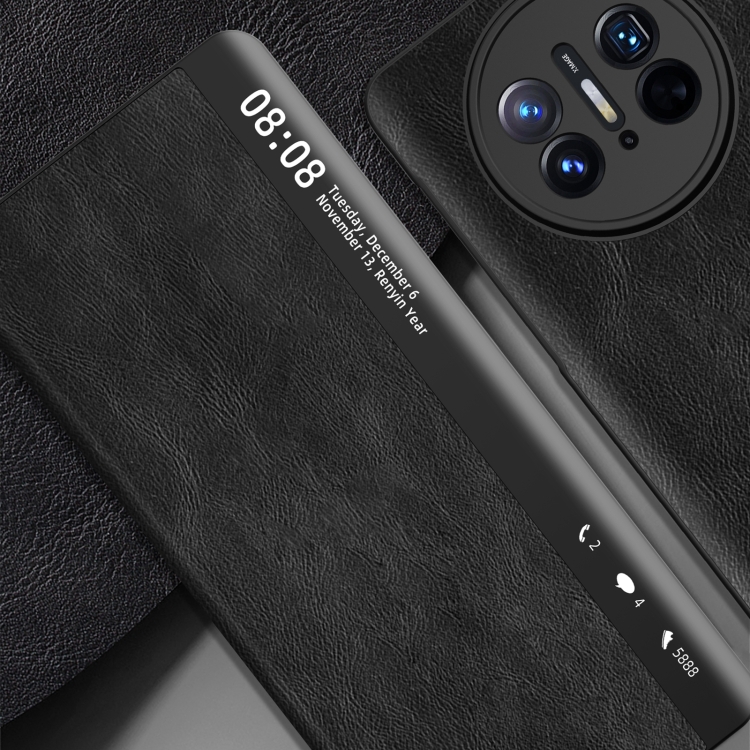 Retro Magnetic Side Window View Leather Smart Phone Case - Buy Online ...