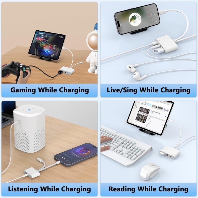 USB-C/Type-C+8 Pin to USB+3.5mm+TC Multifunctional Audio Adapter - Buy ...