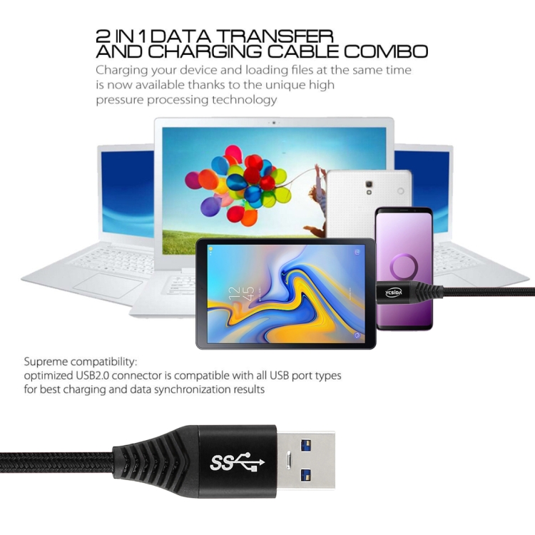 1.2m Nylon Braided Cord USB to Type-C Data Sync Charge Cable with 110 ...