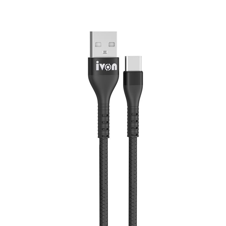 IVON CA92 2.4A Max USB to USB-C / Type-C Rubber Fast Charging Data ...