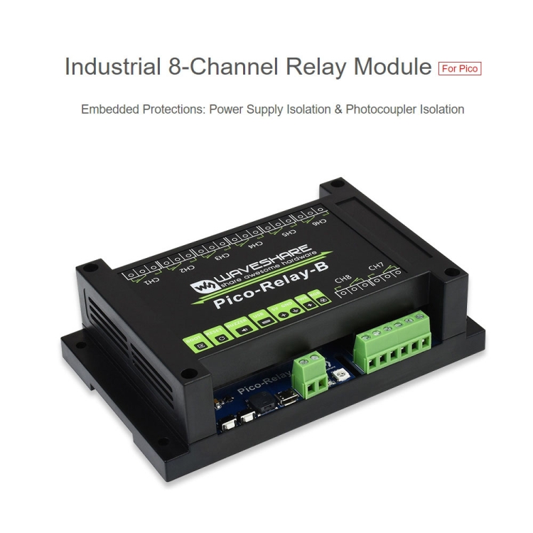 Waveshare Multi Protection 8-Channel Industrial Relay Module for ...