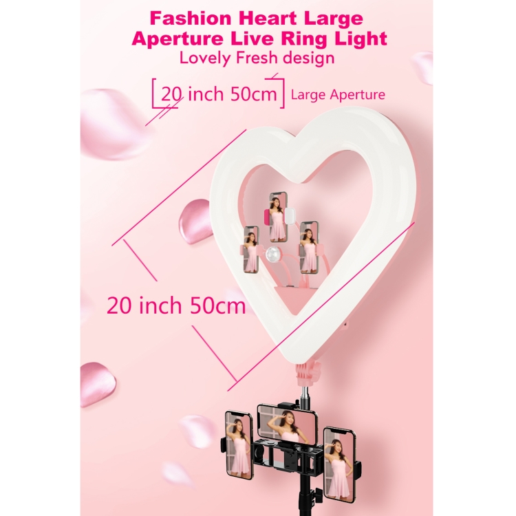 RK51 51cm Heart Shape Live Broadcast Beauty Ring Selfie Fill Light ...