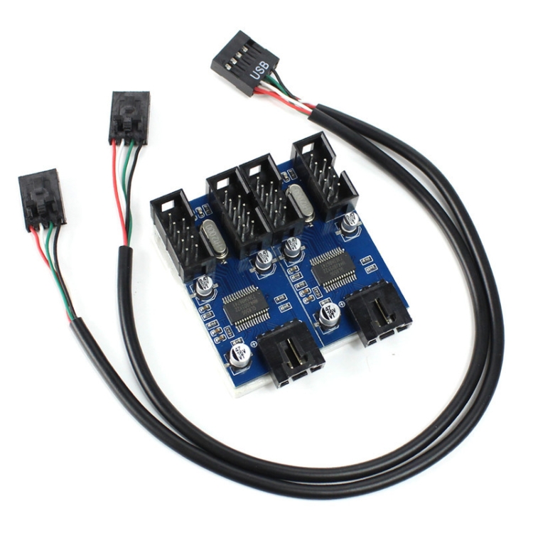 9 Pin USB Header Male 1 to 4 Female Extension Cable Card - Buy Online ...