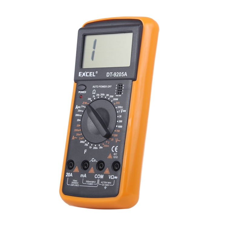 DT9205A LCD Digital Multimeter for Diode Testing / Transistor hFE ...