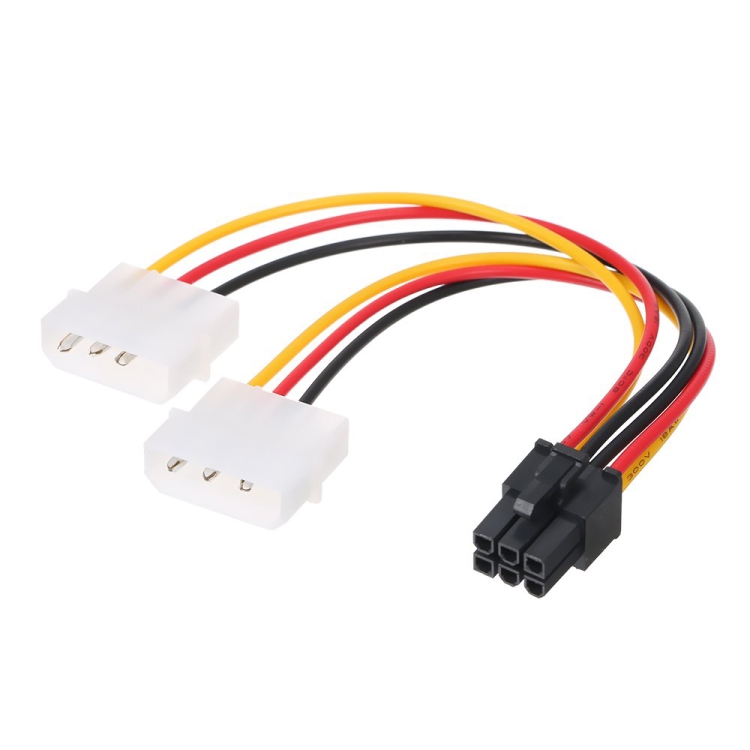 6 Pin Male to 2 x 4 Pin Female Power Cable, Length: 17.5cm - Buy Online ...