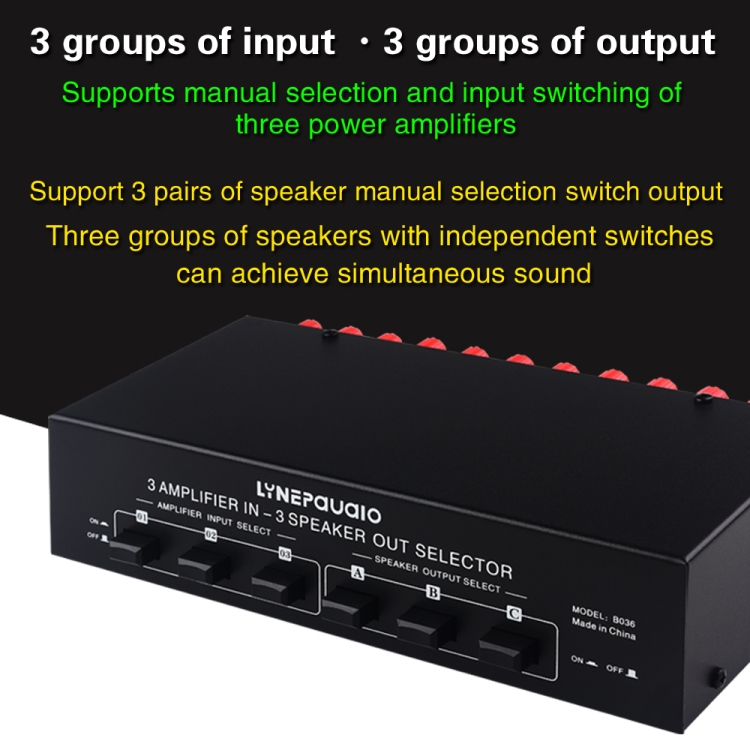 3 Input 3 Output Power Amplifier And Speaker Switcher Speaker Switch ...