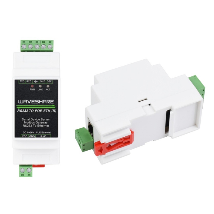 Waveshare 23950 Industrial Serial Server RS232 to RJ45 Ethernet TCP/IP ...