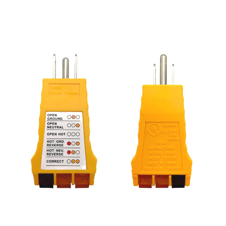 SK300 US Plug Socket Phase Tester Three-Wire Loop Power Socket Tester ...