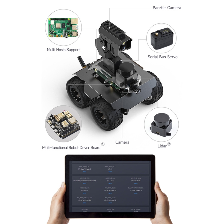 Waveshare WAVE ROVER Flexible Expandable 4WD Mobile Robot Chassis, Onboard ESP32 Module - Buy ...