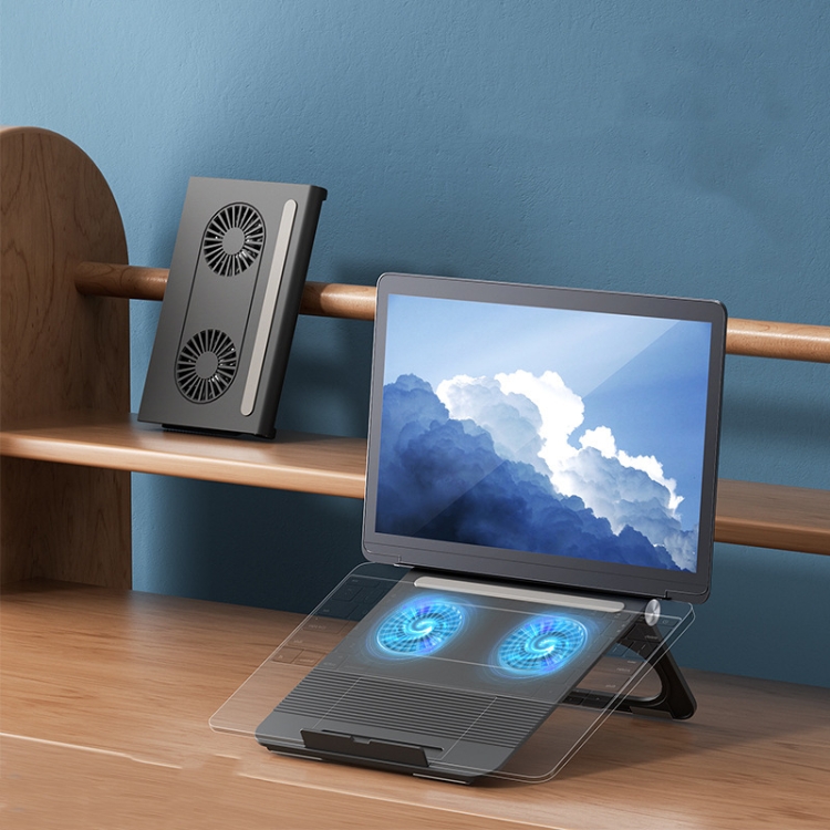D33 2 Fan Laptop Cooling Bracket Folding Portable Liftable Tablet ...