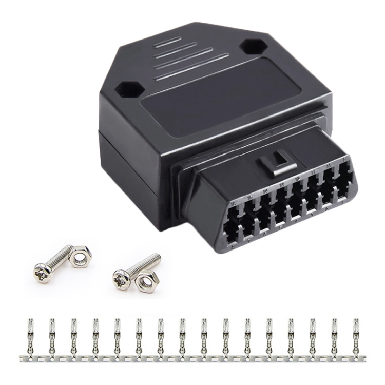16PIN Car OBD 2 Female Connector OBD Plug + Case + Terminal + Screw ...