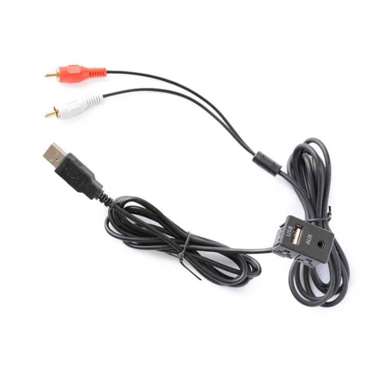 Car Universal Modified USB AUX Extension Cable USB+2RCA Lotus Male ...
