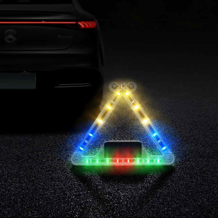 Car Triangular Light Warning Sign Solar Charging Strobe Emergency ...