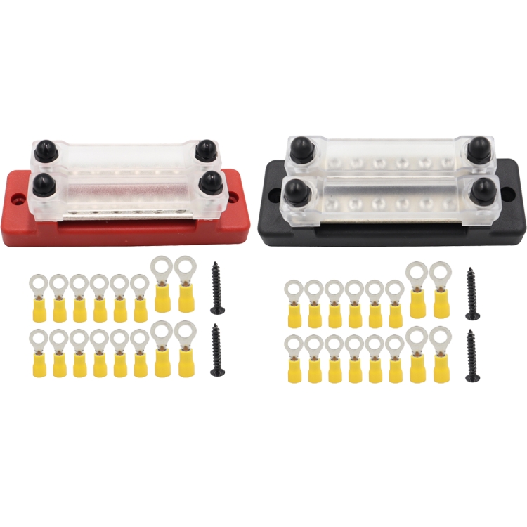 CP-3114 1 Pair 150A 12-48V RV Yacht Double-row 6-way Busbar with 32pcs ...