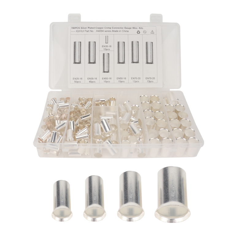150 PCS 4 Specifications Non Insulated Ferrules Pin Cord End Kit EN ...