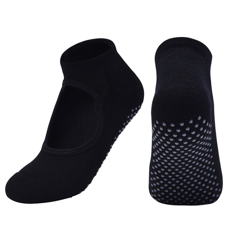 2 Pairs Combed Cotton Yoga Socks Towel Bottom Reveal Round Head Dance ...