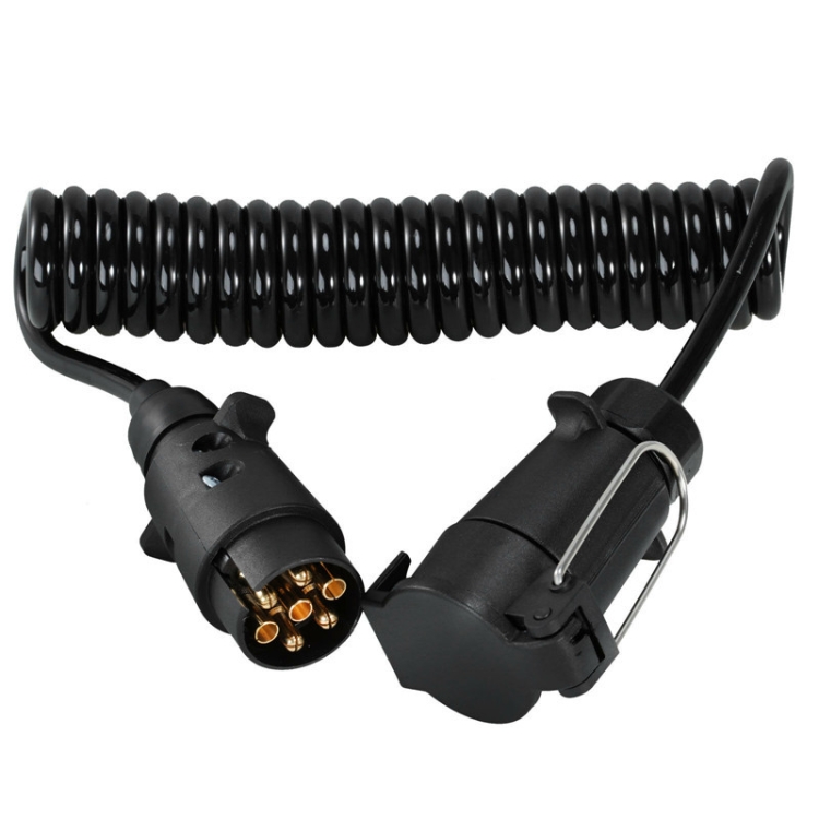 7 Core To 7 Pin Car Trailer Connector With 2m PU Spring Wire - Buy ...