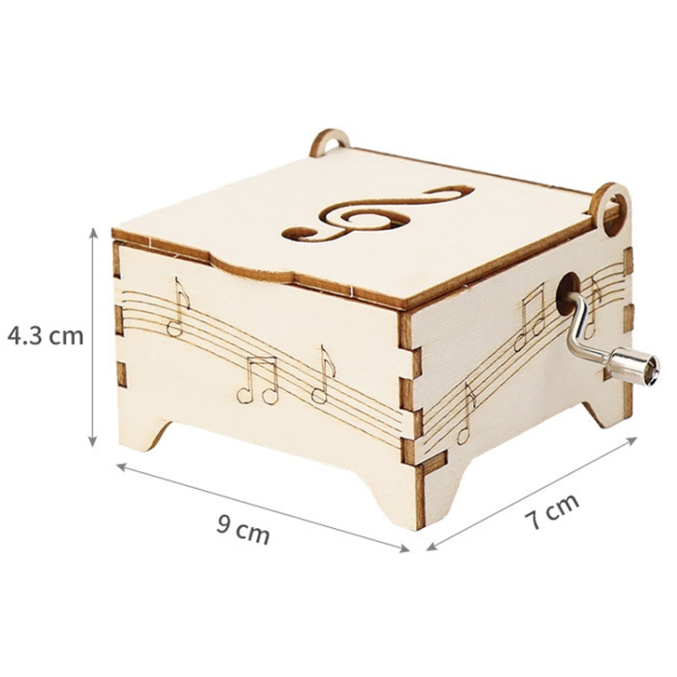 Wooden Hand-cranked Music Box DIY Children Invention Eight-tone Box ...