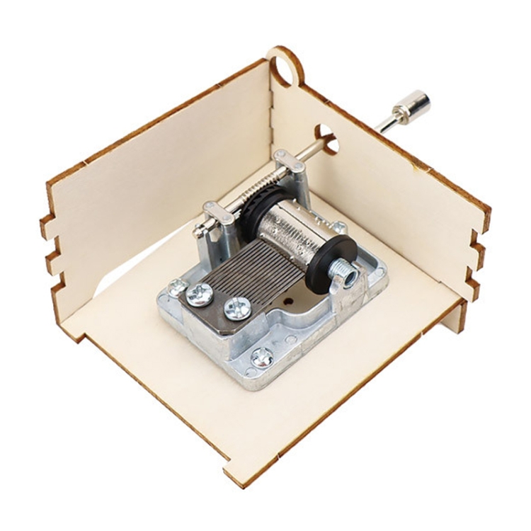 Wooden Hand-cranked Music Box DIY Children Invention Eight-tone Box ...