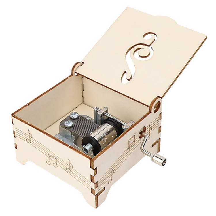 Wooden Hand-cranked Music Box DIY Children Invention Eight-tone Box ...