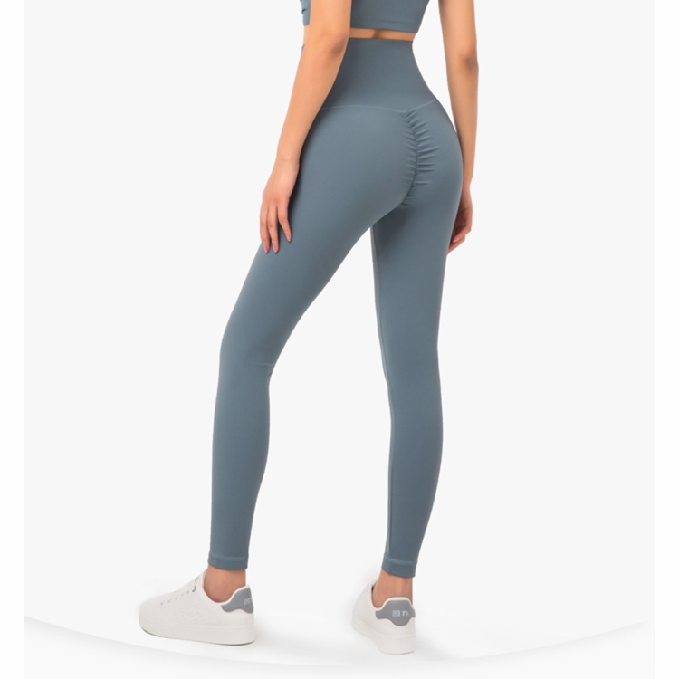 No Embarrassment Tight Pants Fitness Pants Fan Tail Leaf Peach Hip High ...