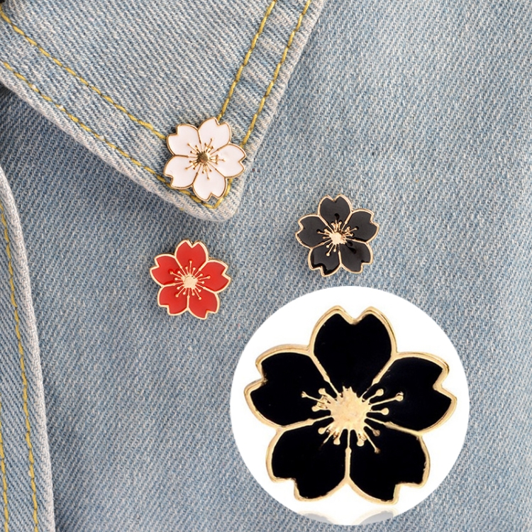 Sweet Cherry Blossom Brooch Drip Flower Collar Pin Badges Clothing Bags ...