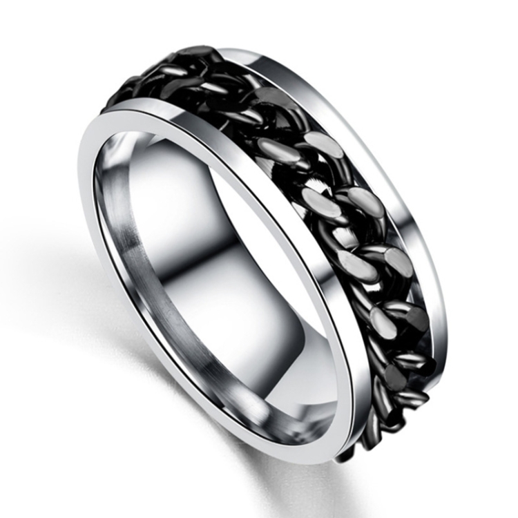 Punk Rock Stainless Steel Rotatable Chain Rings - Buy Online at Best ...