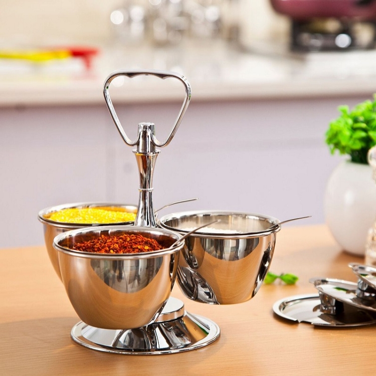 Stainless Steel Rotating Seasoning Pot Set - Buy Online at Best Price ...