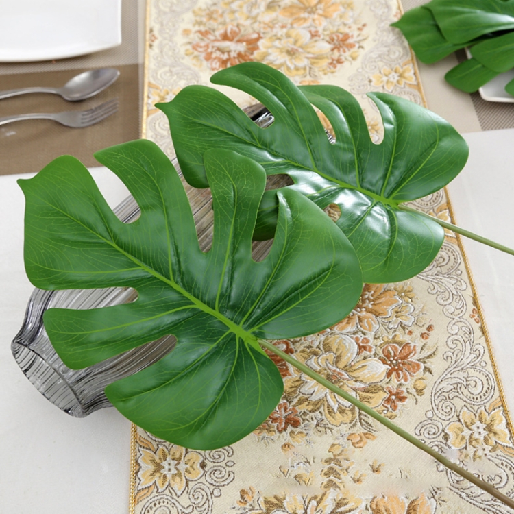 Home Handcrafts Green Artificial Tropical Plant Leaf Fake Palm Leaves ...