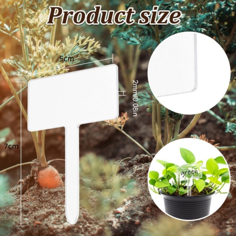 24pcs / Box Acrylic Plant Label Nameplate Potted Plant Sign Holder ...