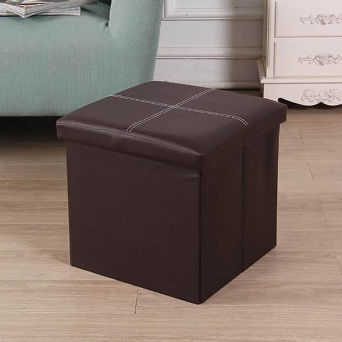Leather Storage Box Creative Crossline Folding Sofa Bench - Buy Online ...