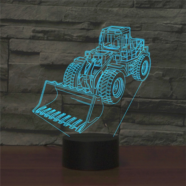 Excavator Shape 3D Colorful LED Vision Light Table Lamp, Crack Remote ...