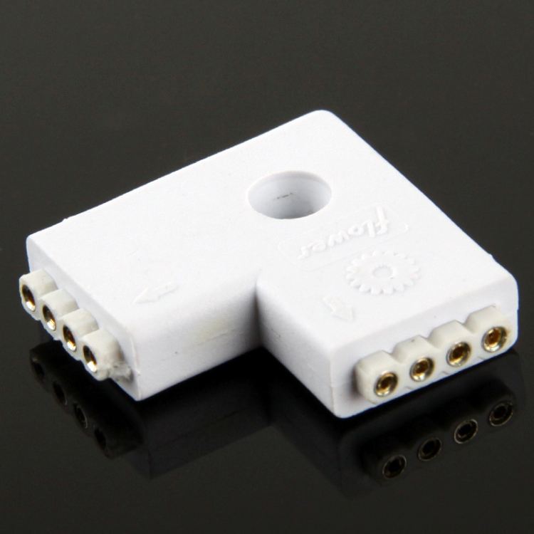 4 Pin 2 Way L Shape Female Connector for RGB LED Flexible Strip - Buy ...