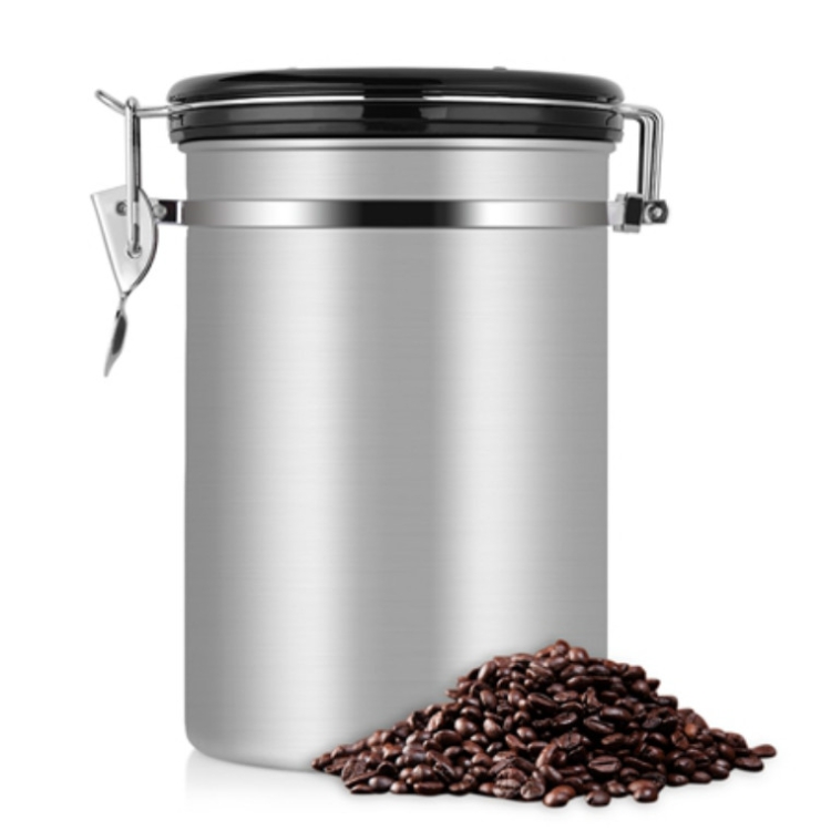 Coffee Container Stainless Steel Tea Storage Chests Black Kitchen ...