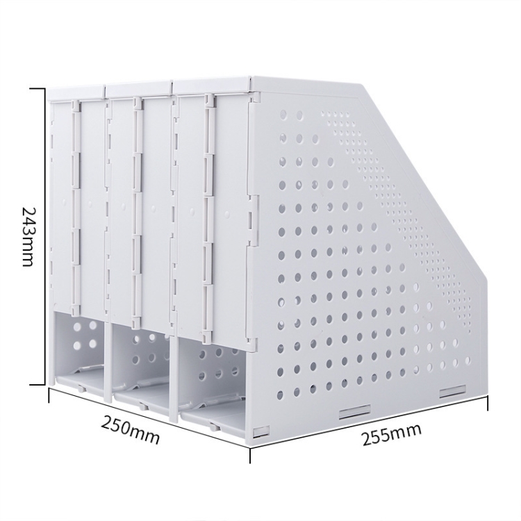 Deli 78995 Three-Compartment File Rack Foldable Desktop Storage Book ...