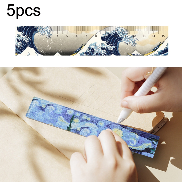 5pcs 15cm Acrylic Straight Ruler Painting Hand Account Tool Student ...