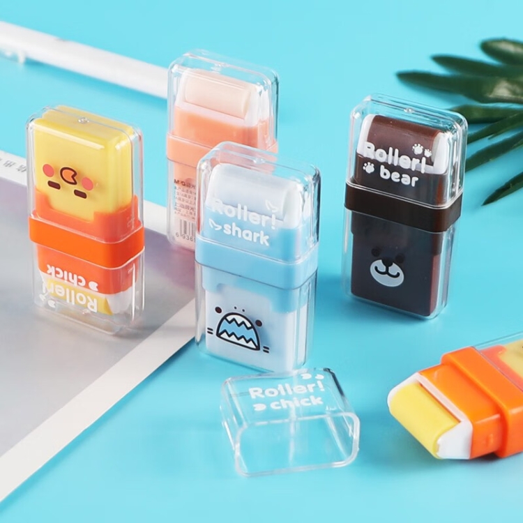 4pcs /Set M＆G Double-Ended Rolling Eraser Cartoon Student Painting ...