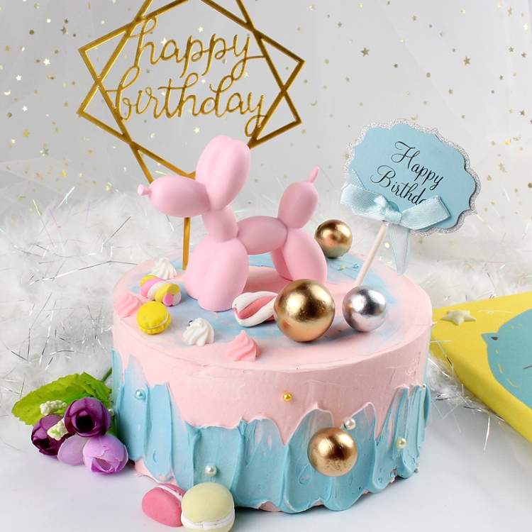 Resin Balloon Puppy Birthday Cake Decoration Party Dessert Table ...