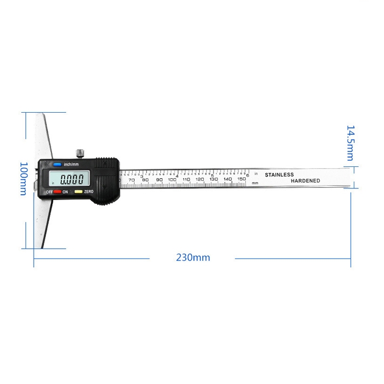 0-150mm Digital Display Depth Gauge Caliper Vernier Caliper Depth ...