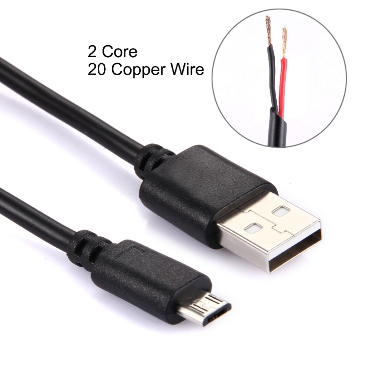 2 Cores 20 Copper Wires Micro USB to USB 2.0 Charging Cable, Cable ...
