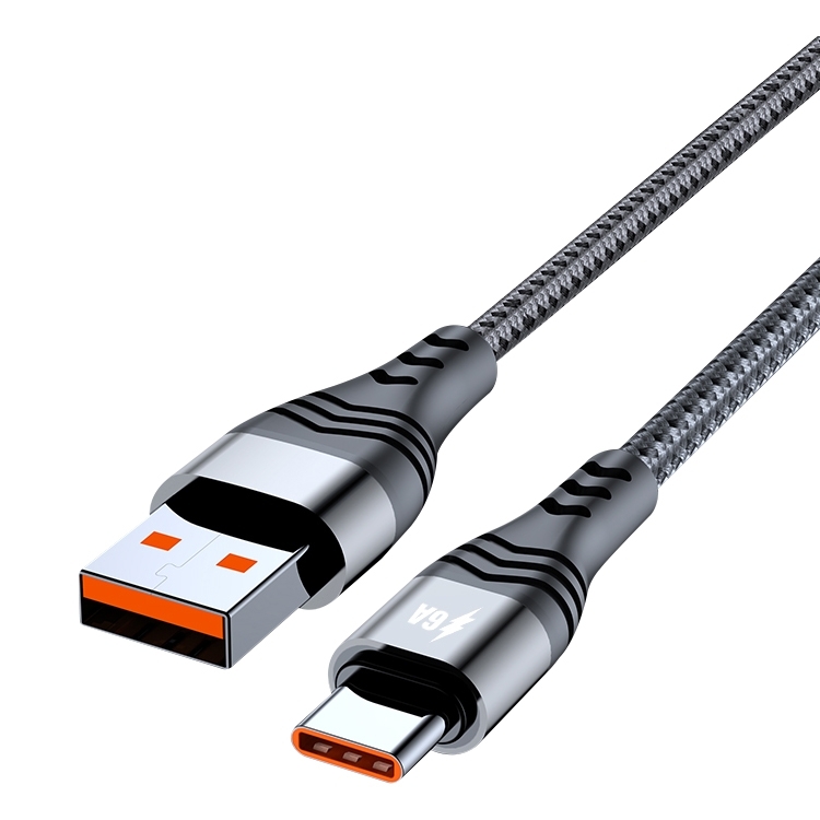 ADC-005 6A USB to USB-C / Type-C Weave Fast Charging Data Cable, 0.5m ...