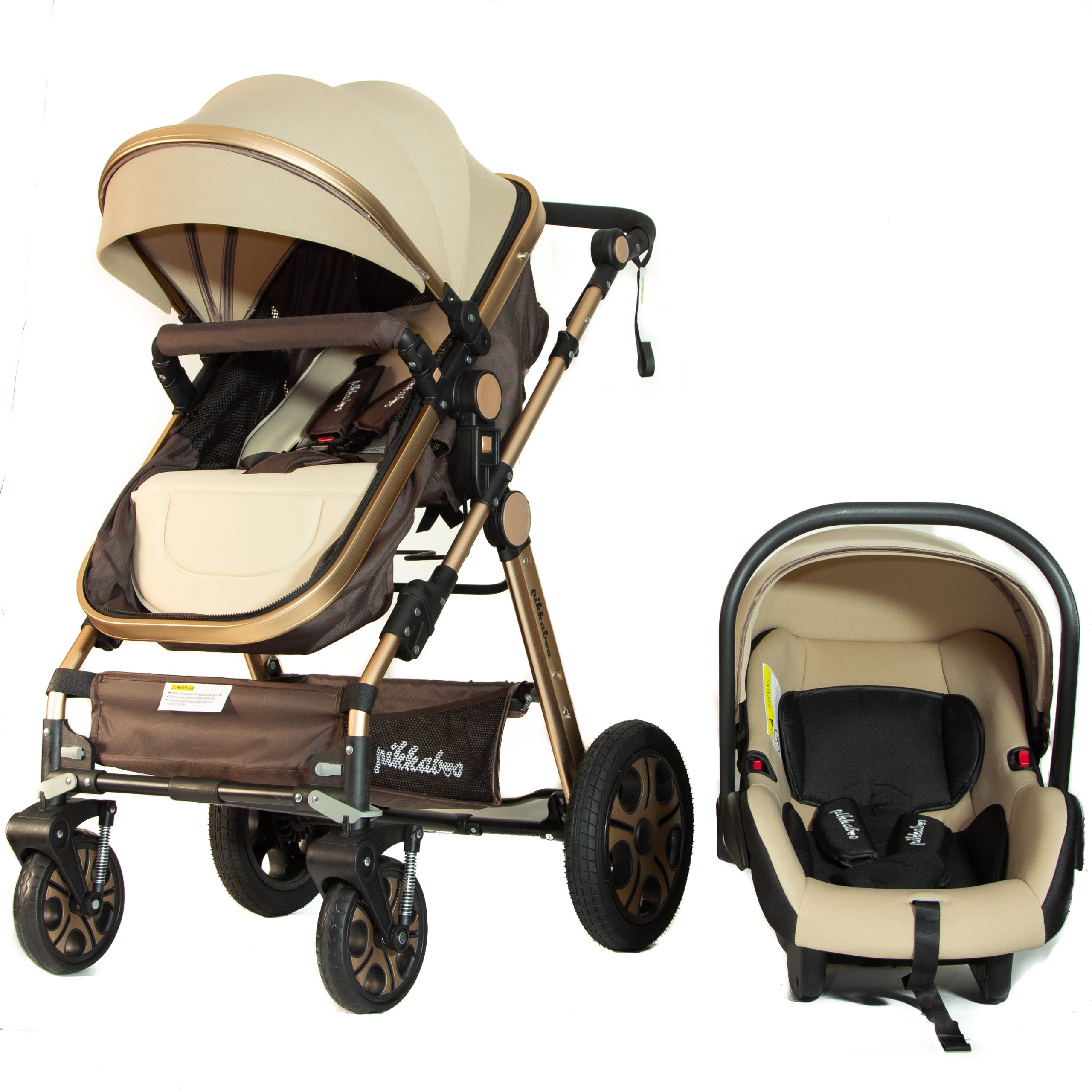 Pikkaboo - 4 in 1 Luxury Stroller Travel System - Beige - Buy Online at ...